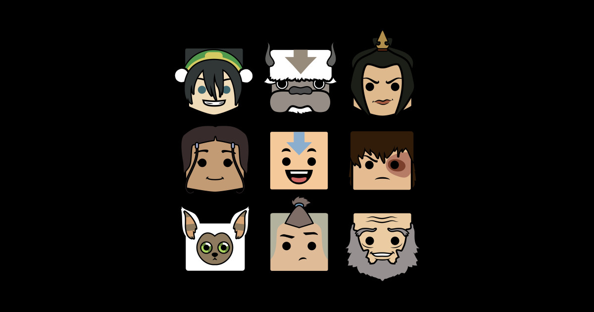 Avatar & Friends - Avatar the Last Airbender - Avatar - Sticker | TeePublic