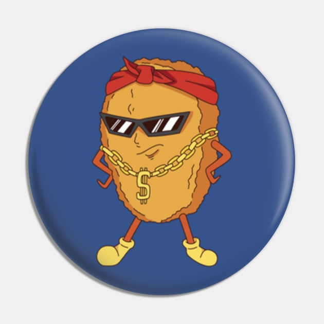 cartoon nugget with sunglasses and a chain around his neck - Nugget ...