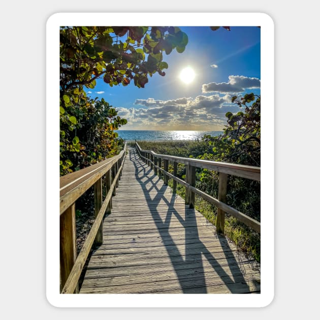 Sunrise Walkway - Water - Sticker | TeePublic