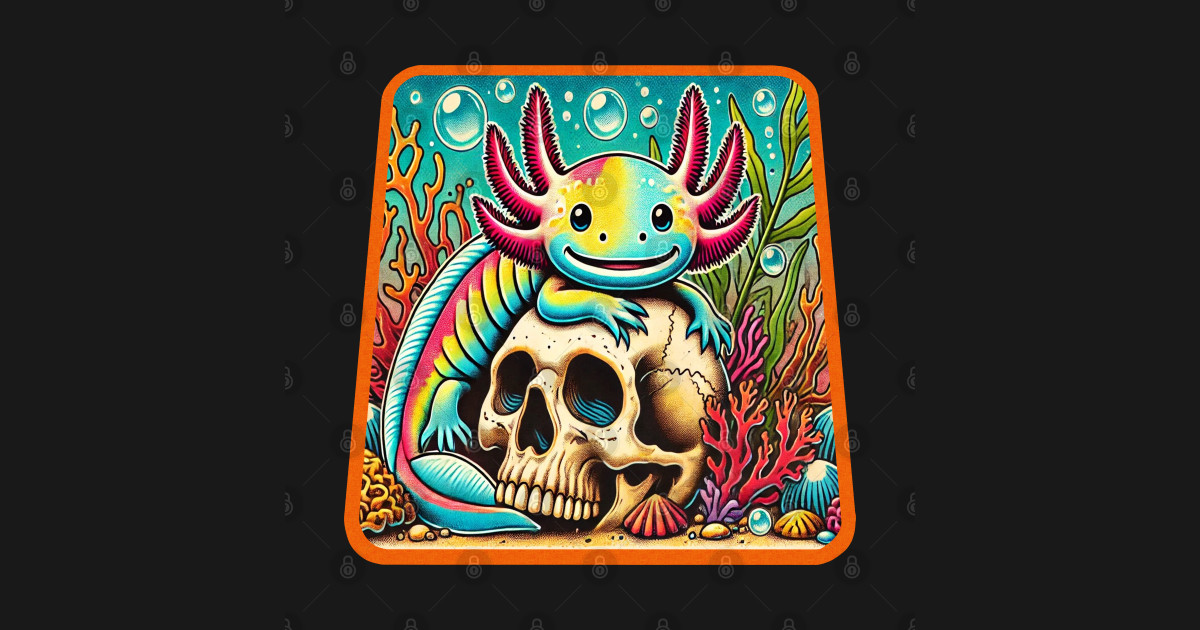 Axolotl Skull - Axolotl - T-Shirt | TeePublic