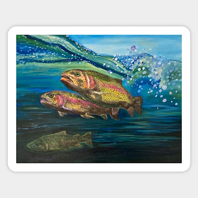 Rainbow Splash - Trout - Sticker | TeePublic