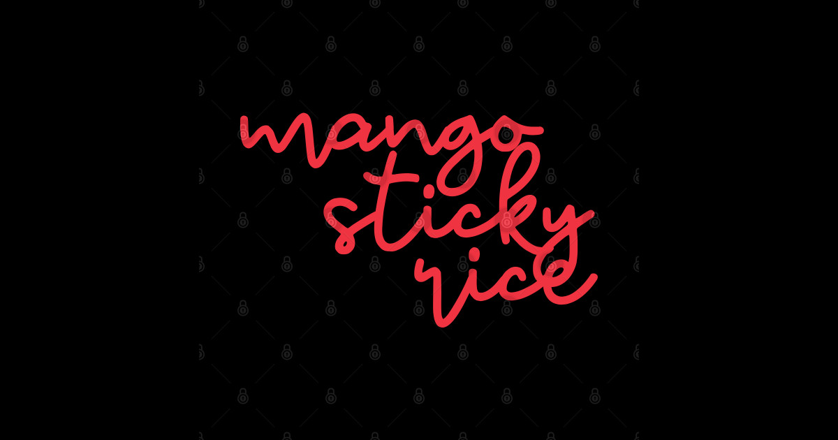 mango sticky rice - Thai red - Flag color - Mango Sticky Rice - Sticker ...