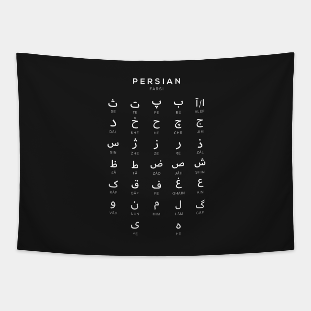 Persian Alphabet Chart, Farsi Language Chart, Black - Persian ...