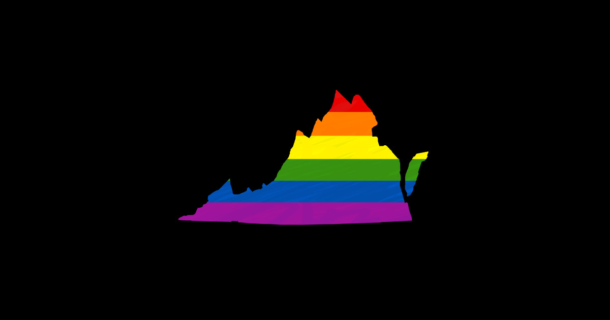 Rainbow Virginia Outline - Rainbow Virginia Outline - Sticker | TeePublic