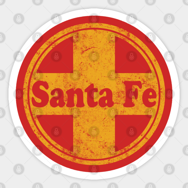 Santa Fe Railroad Logo - Distressed Grunge Red/Yellow - Santa Fe ...