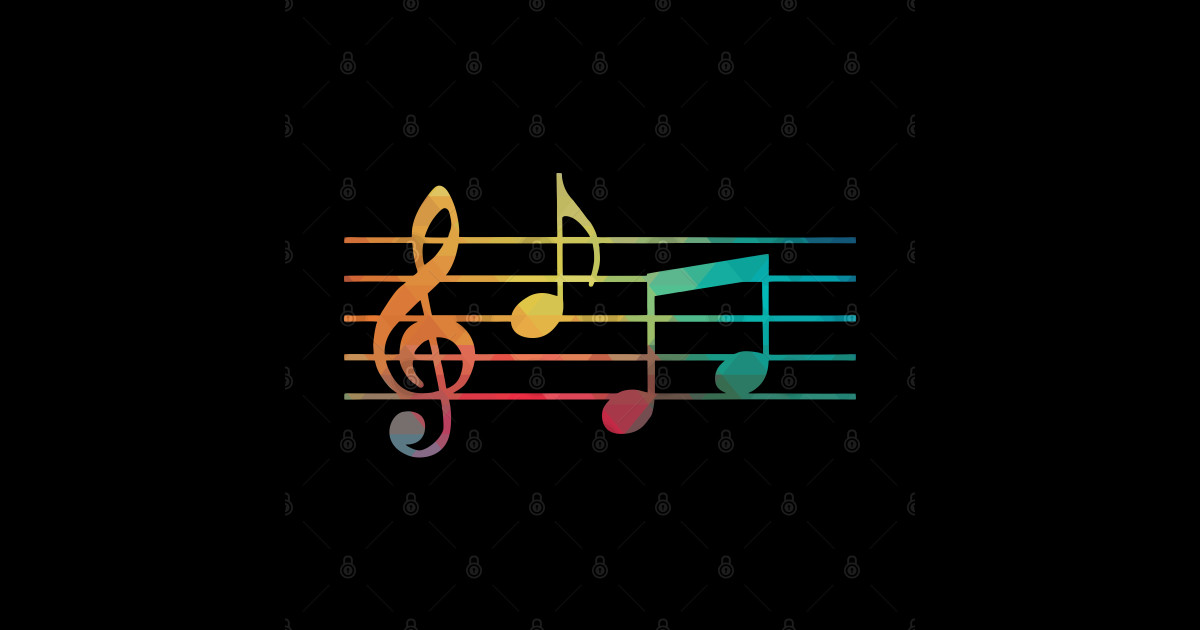Rainbow color musical notes silhouette - Rainbow - Sticker | TeePublic