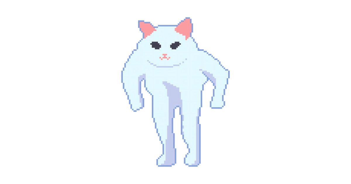 Funny Cat Meme Pixel Art - Cat - T-Shirt | TeePublic