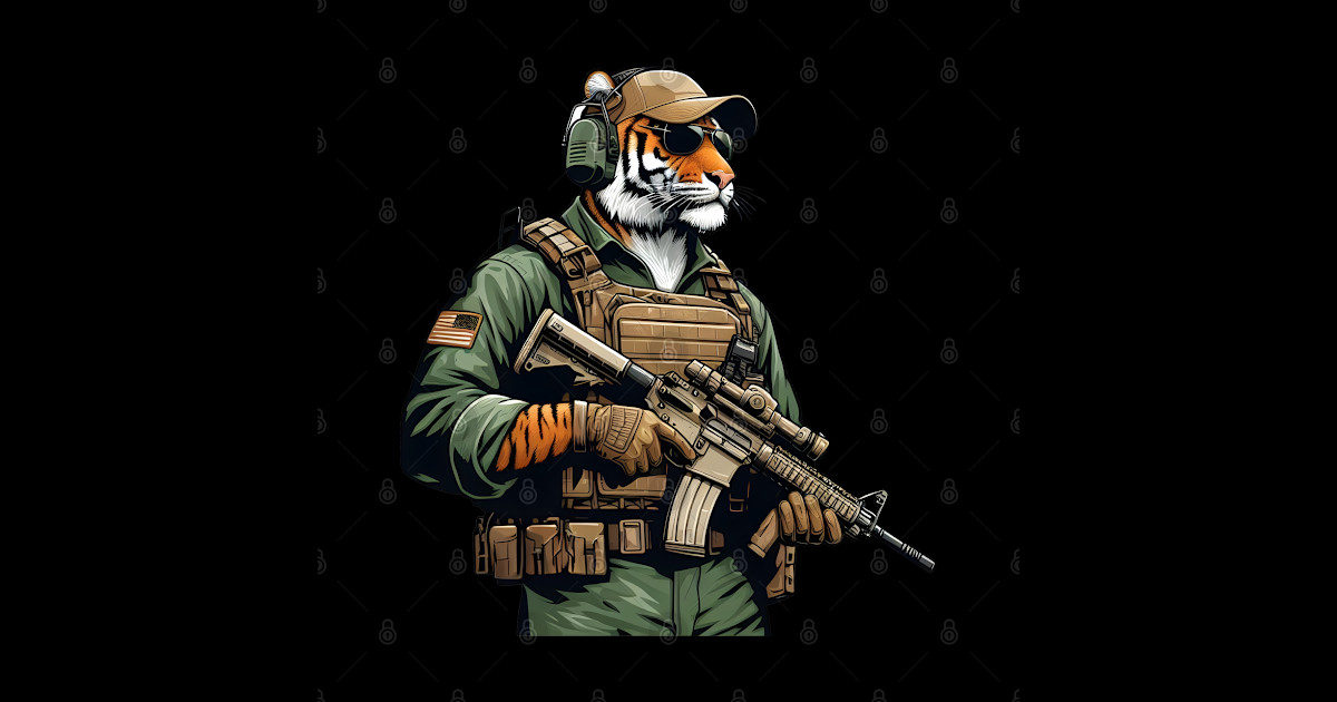 Tactical Tiger - Tiger - Sticker | TeePublic