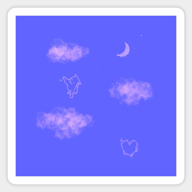 Pink clouds, clear sky - Pink Clouds - Sticker | TeePublic