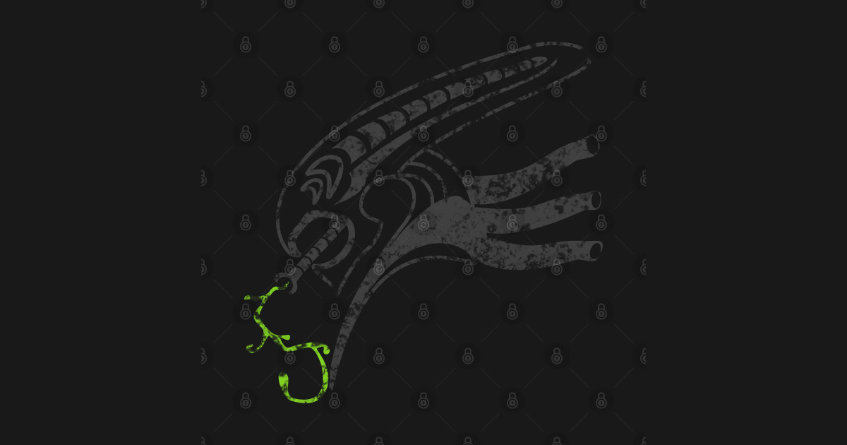 Alien Viking Prow Beast - Black and Acid Edition - Viking Alien - T ...