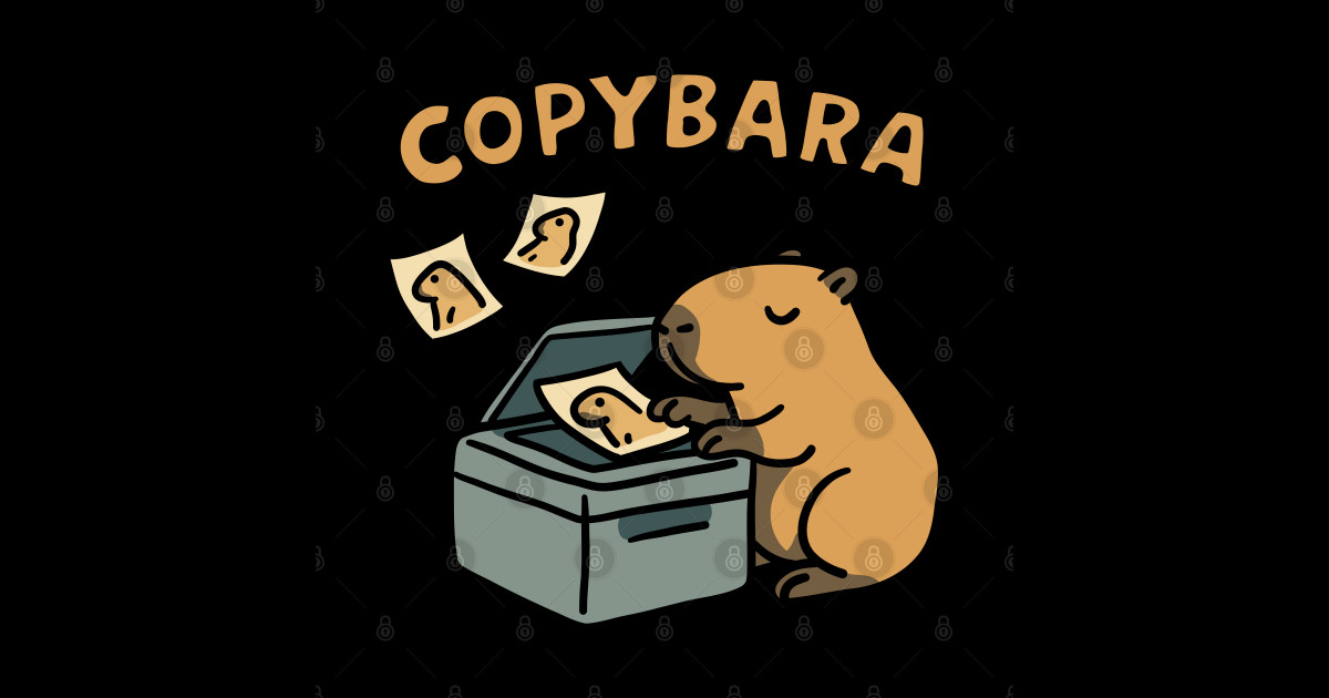 Copybara Capybara Funny Animal Pun Meme - Copybara - Sticker | TeePublic
