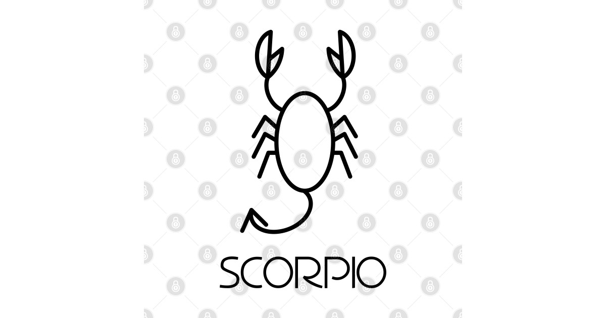 Scorpio Doodle Line Art - Scorpio - T-Shirt | TeePublic