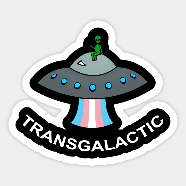 Transgalactic Trans Pride Alien - Trans - Sticker | TeePublic