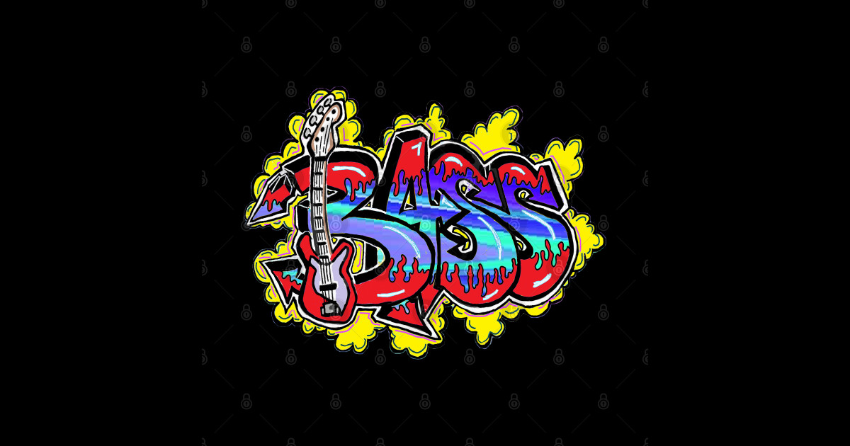 Bass Guitar graffiti 777 - Bass Guitar - Posters and Art Prints | TeePublic