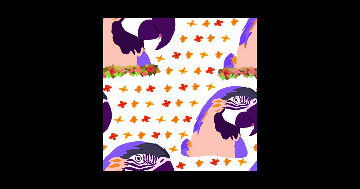 Ara Parrot and Flowers - Ara - Sticker | TeePublic