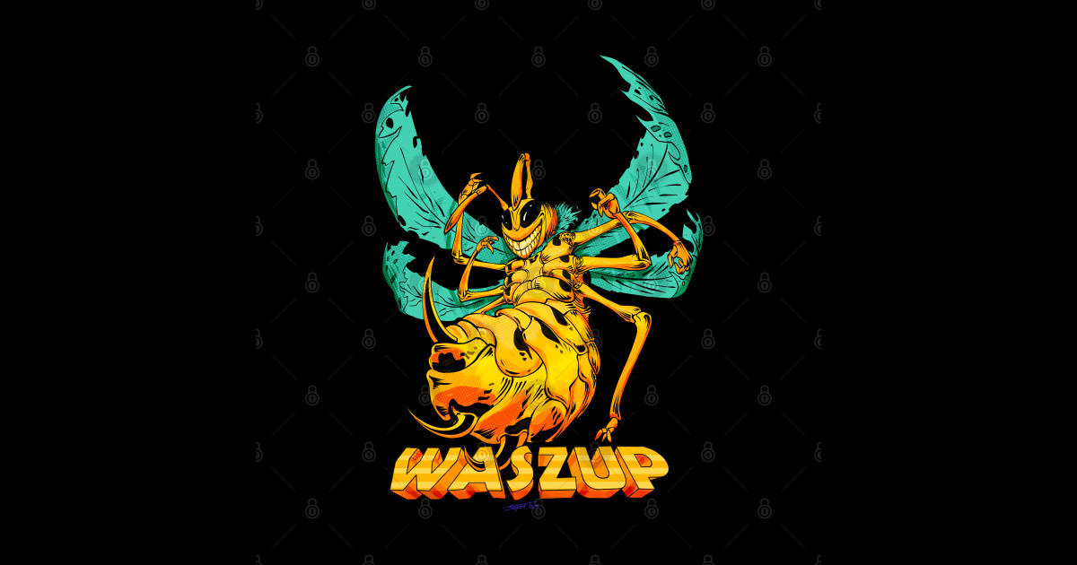 Wasp- WASZUP - Skateboard - Sticker | TeePublic