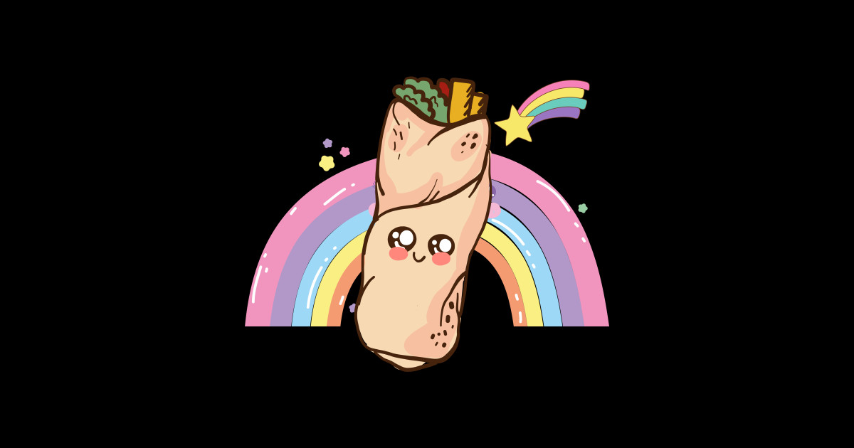 Rainbow Burrito - Burrito - Sticker | TeePublic