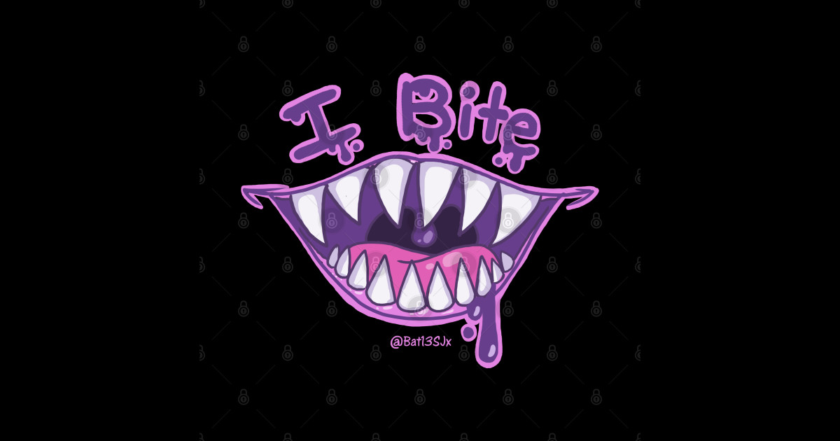 I Bite - Teeth - Sticker | TeePublic