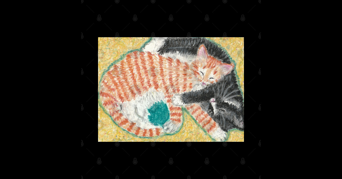 Cuddling cats - Cute Cats - Sticker | TeePublic