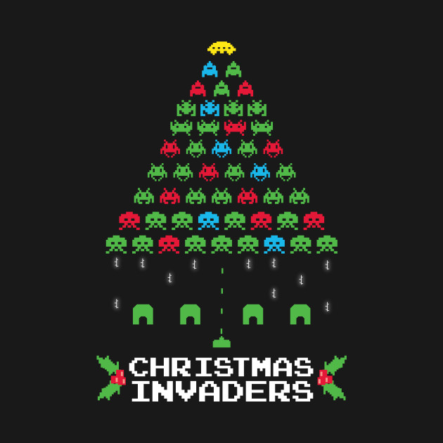 Christmas Space Invaders - Space Invaders - T-Shirt | TeePublic