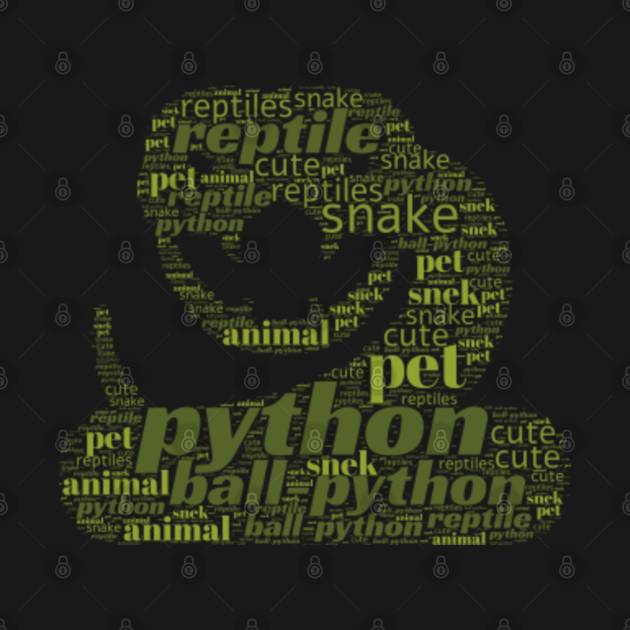 snake ball Python reptile word cloud - Ball Python Snake - T-Shirt | TeePublic