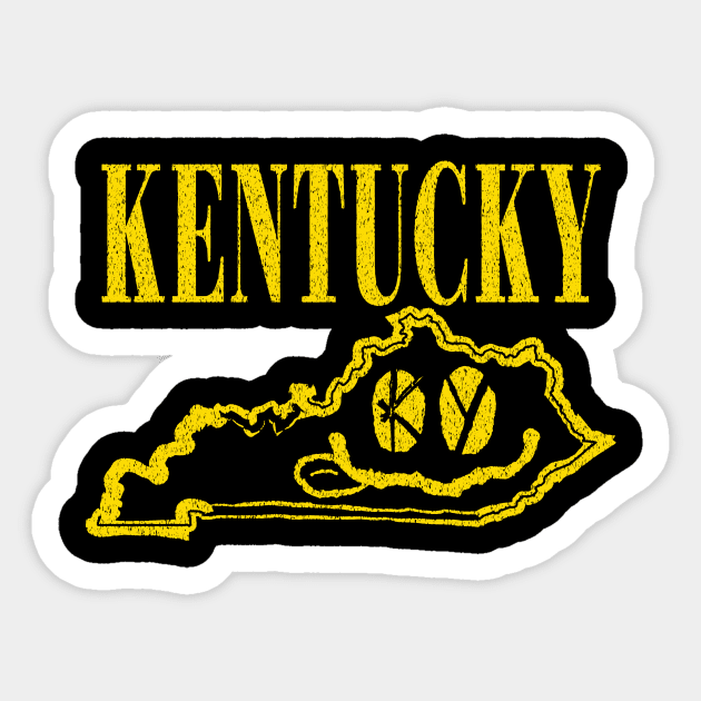 Kentucky Grunge Smiling Face Black Background - Kentucky - Sticker ...