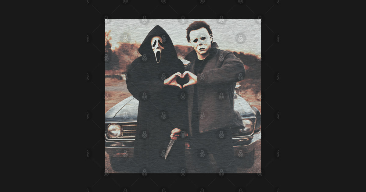 Vintage Michael Myers Ghostface Heart Hands Shirts Funny Halloween ...