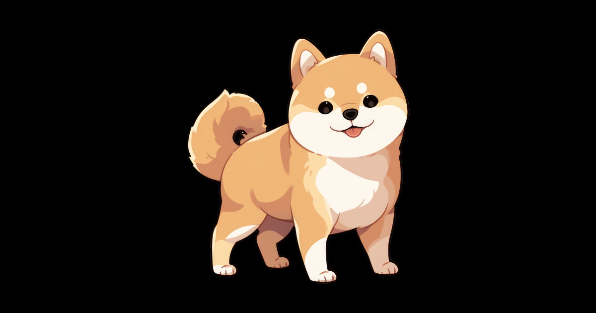 Cute Chibi Shiba Inu Waiting - Dog - Pin | TeePublic