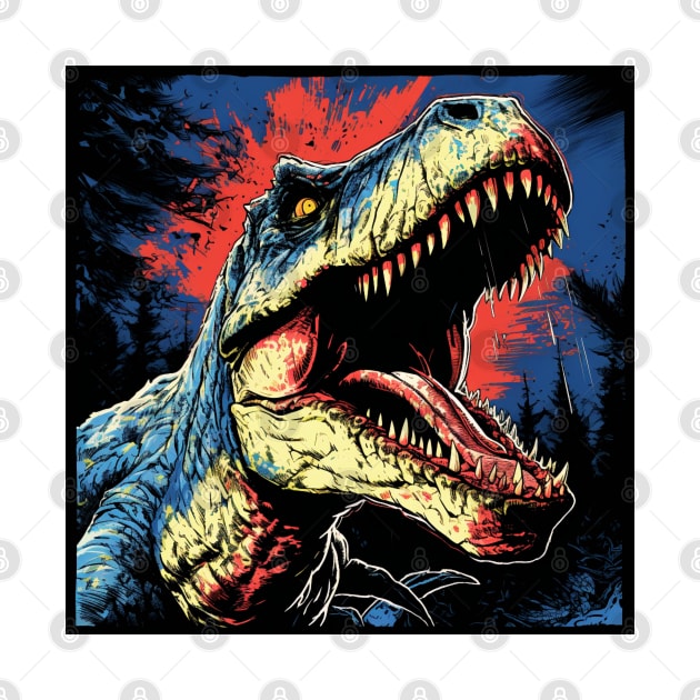 Tyrannosaurus Rex in Vintage & Retro Comics Cartoon - Dinosaur Art - T ...