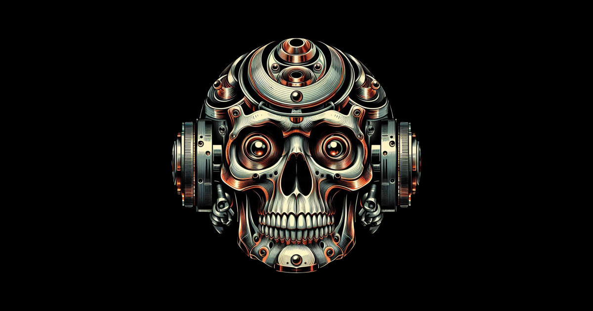 Robot skull tattoo - Robot Skull - Sticker | TeePublic