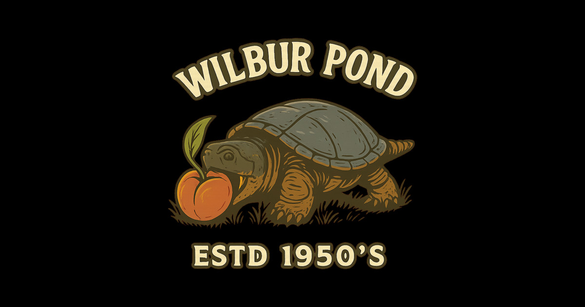 Snapping Turtle & Peach – Wilbur Pond 1950s - Turtle - Sticker | TeePublic