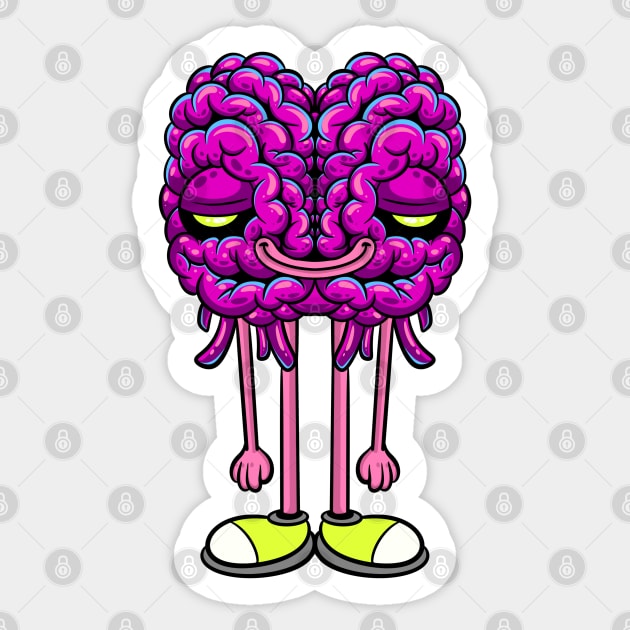 brain monster cartoon - Cartoons - Sticker | TeePublic