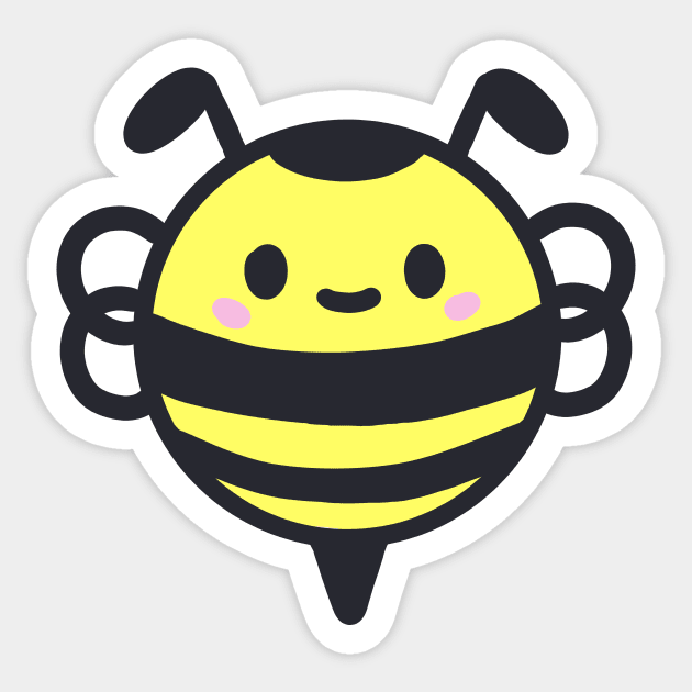 cute kawaii bee - Bee - Sticker | TeePublic