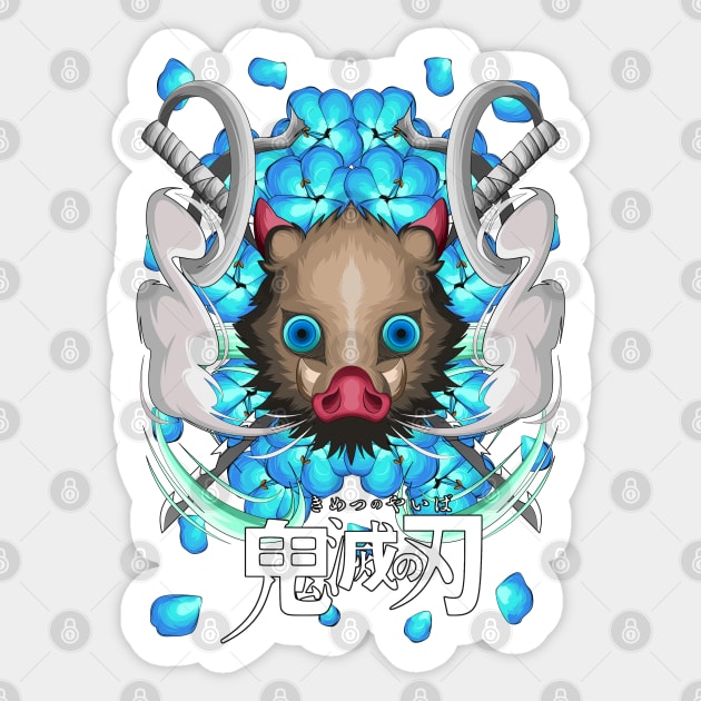 INOSUKE MASK - KIMETSU NO YAIBA - Kimetsu No Yaiba - Sticker | TeePublic