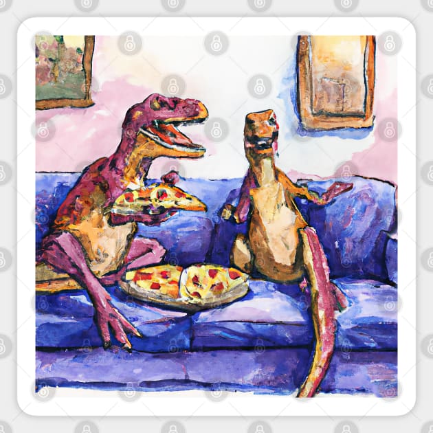 T-Rex Pizza party - Dinosaur - Sticker | TeePublic