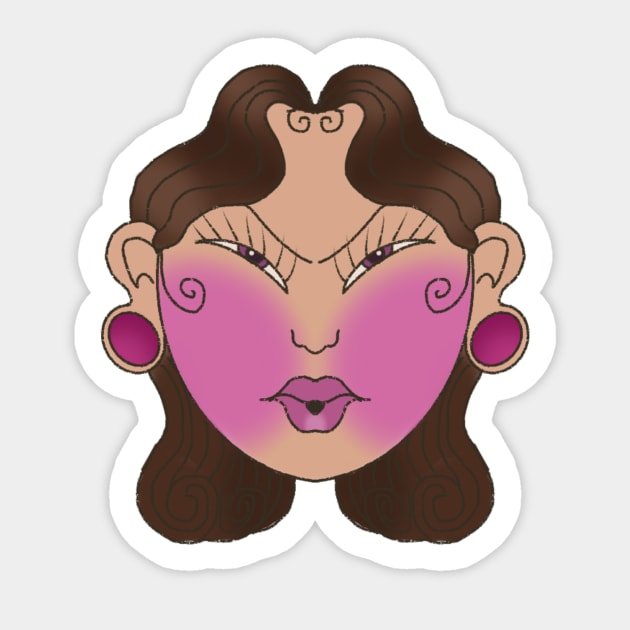 Girl head - Girl Head - Sticker | TeePublic