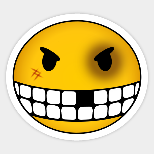 Fight Club Smiley - Rawsunart - Sticker | TeePublic