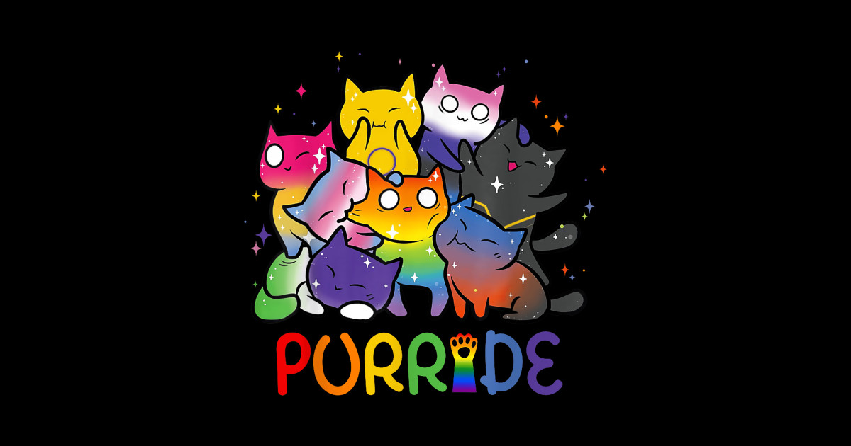 Purride Cat Pride Ally Lgbt Rainbow Animal Lovers - Lgbt - Sticker | TeePublic