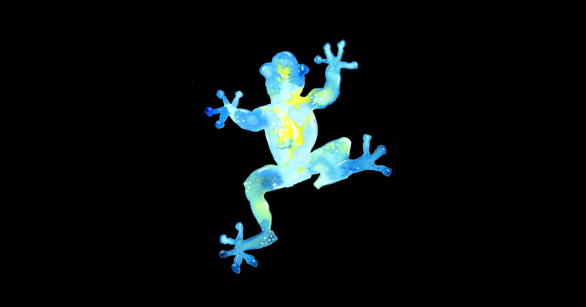 Blue Watercolor Frog - Blue Frog - Sticker | TeePublic