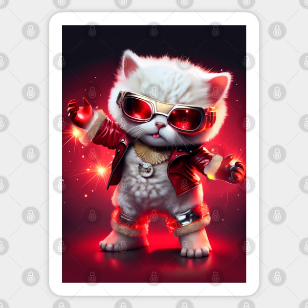 Cute Cosmic Cat - Anime Art design - Cute Cat - Sticker | TeePublic