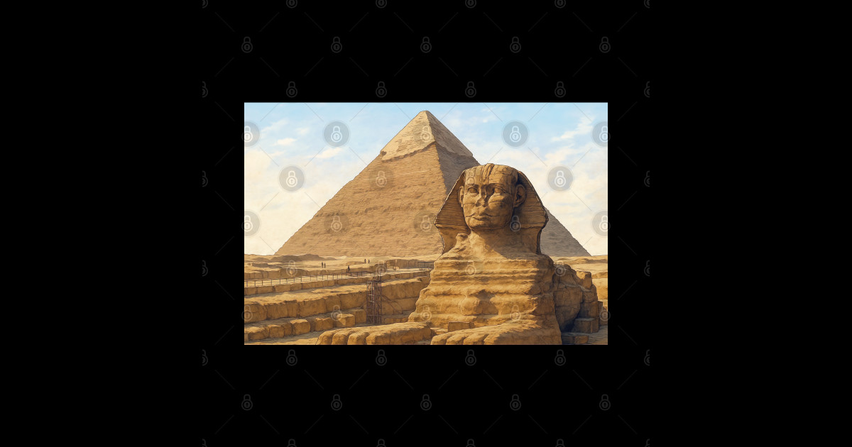 The Sphinx and The Great Pyramid - Sphinx - Sticker | TeePublic