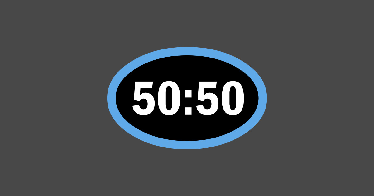 50:50 - Who Wants To Be A Millionaire - Sticker | TeePublic