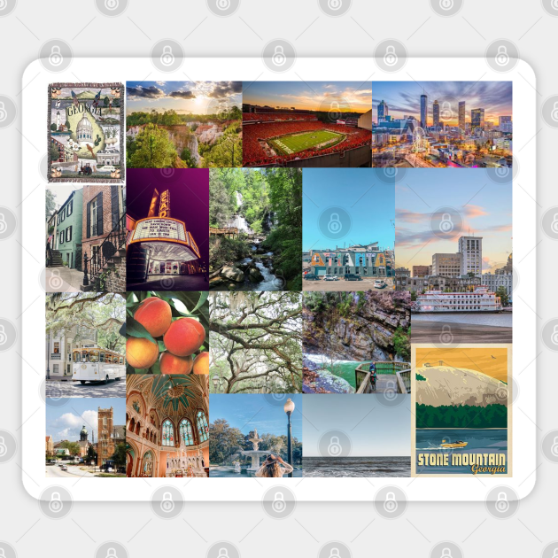 georgia aesthetic collage - Georgia - Sticker | TeePublic