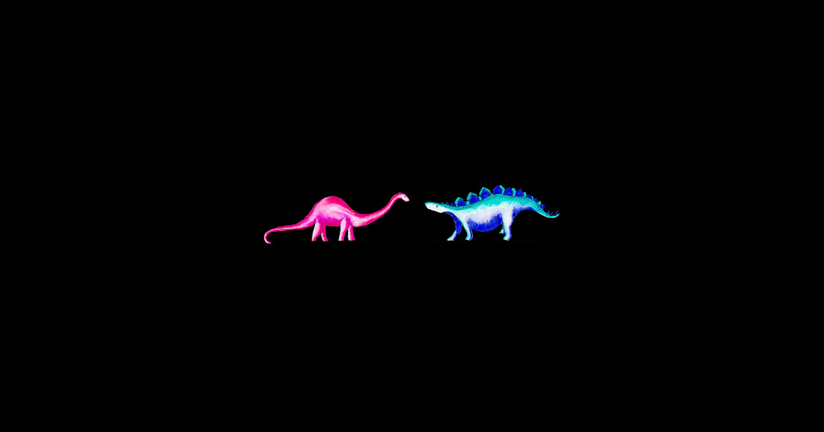 Friendly Dinosaurs - Blue Stegosaurus and Pink Diplodocus - Stegosaurus ...