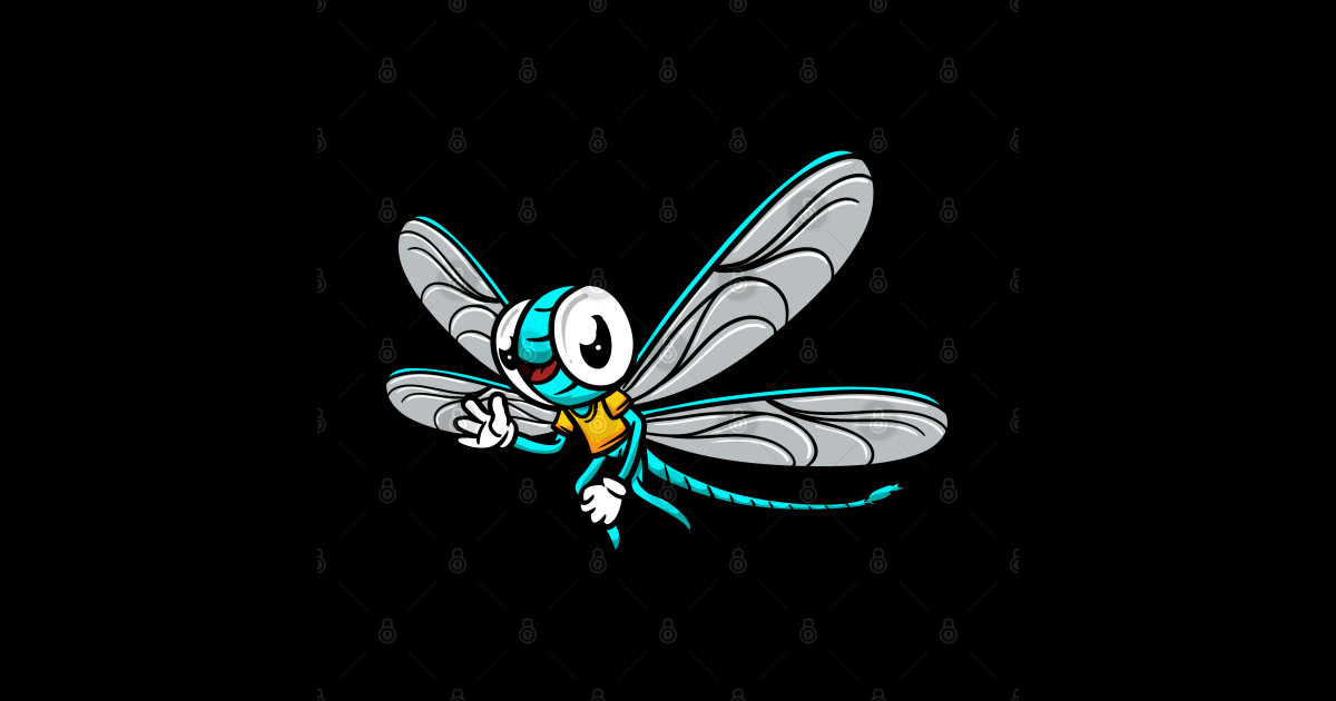 Cute Anthropomorphic Human-like Cartoon Character Dragonfly in Clothes ...