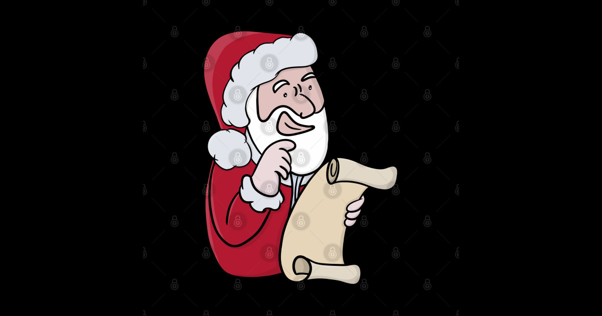 Santa's Naughty or Nice List - Funny Santa Claus - Sticker | TeePublic