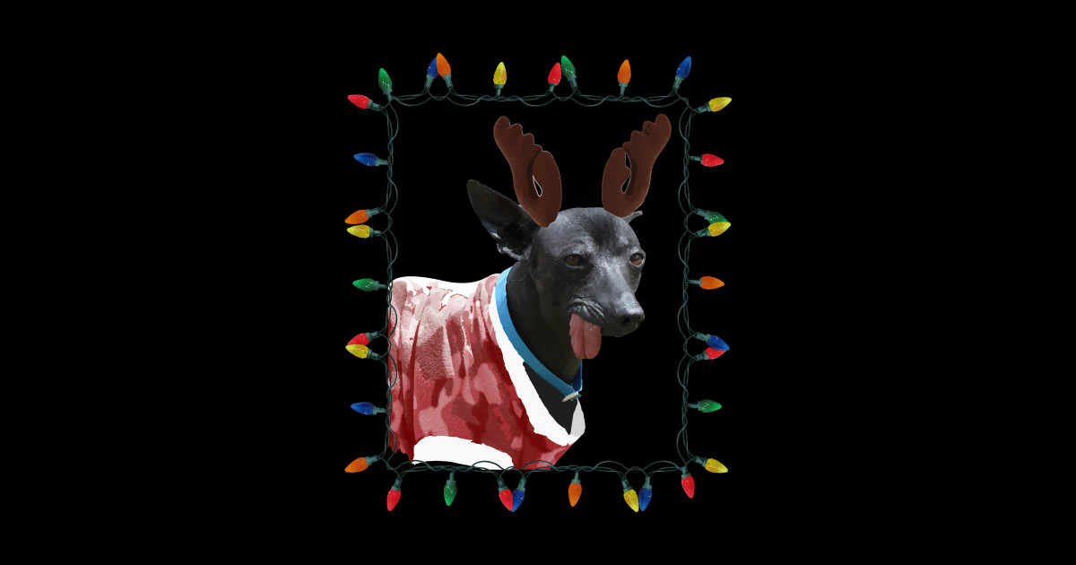 Peruvian Hairless Reindog - Christmas Sweater - Sticker | TeePublic