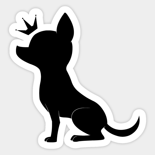 Chihuahua Royalty Silhouette in its Crown - Silhouette - Sticker ...