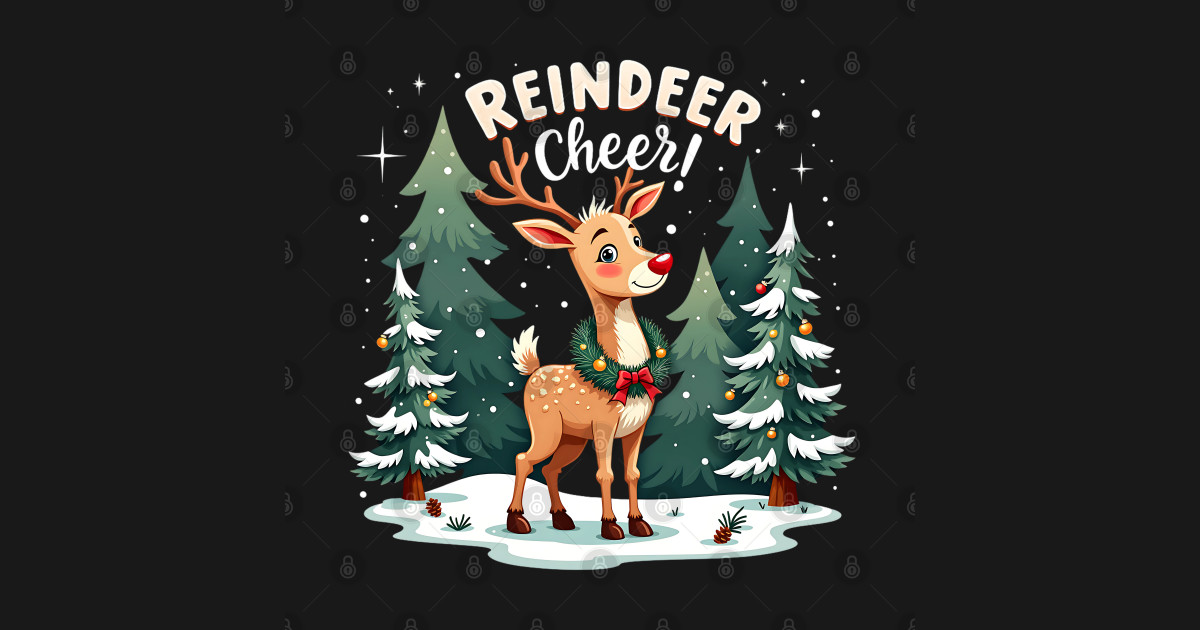 Reindeer Cheer - Christmas Spirit - Reindeer Merry Christmas - T-Shirt ...