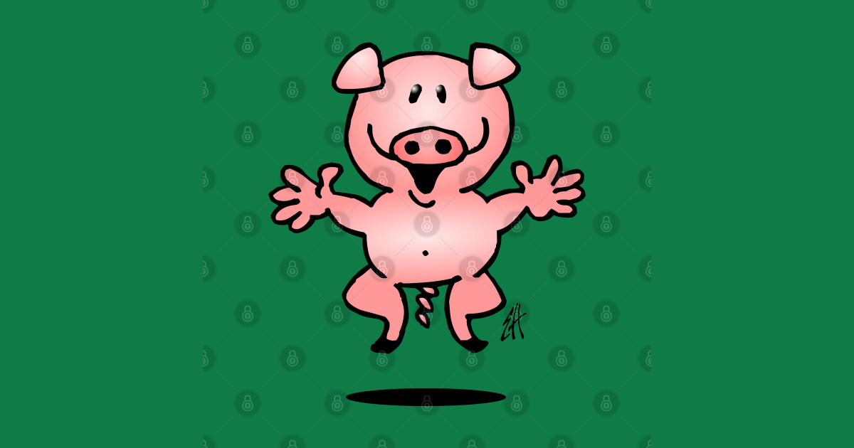 Jumping pig - Pig - T-Shirt | TeePublic